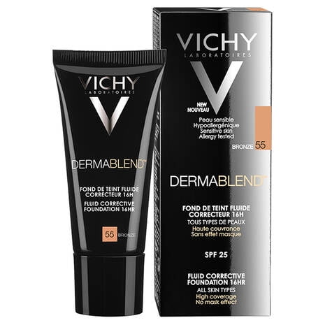 Vichy Dermablend Fluid Corrective Foundation 16h 55 Bronze 30ml (1.01fl ...