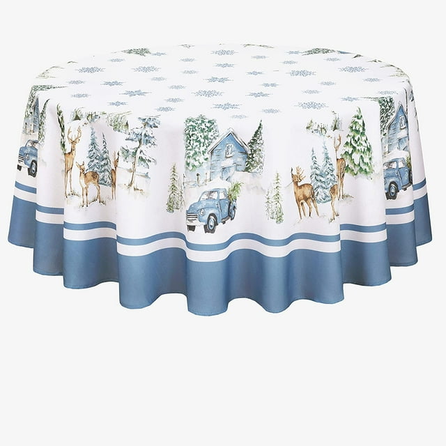 Newbridge Rustic Cabin & Lodge Tablecloth - Deer, Cabin & Farm Truck ...
