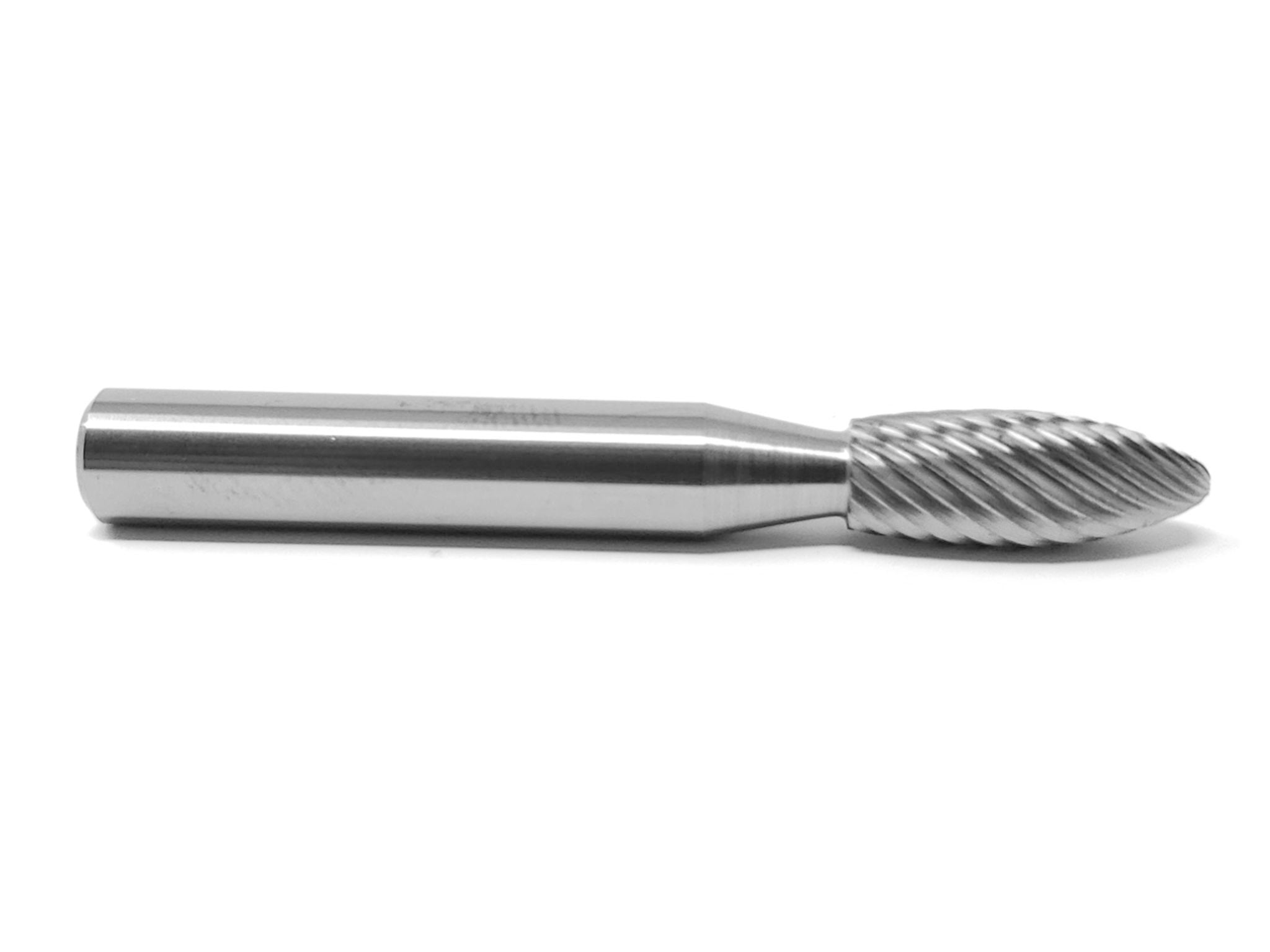 SH-1 Single Cut Flame Shape 1/4" x 5/8" Carbide Burr Bur Tool Die ...