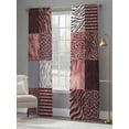 Animals Print Plaid Sheer Curtains for Living Room Bedroom Red ...