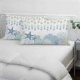 Blue Sea Body Pillow Cover Nautical Ocean Watercolor Shells Coral ...