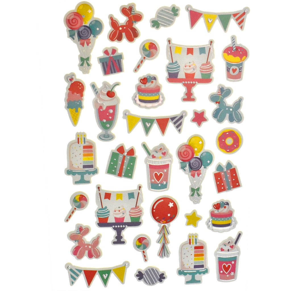 Pretty Party 3D Foam Sticker Sheet, 1-Inch, 31-Piece - Walmart.com