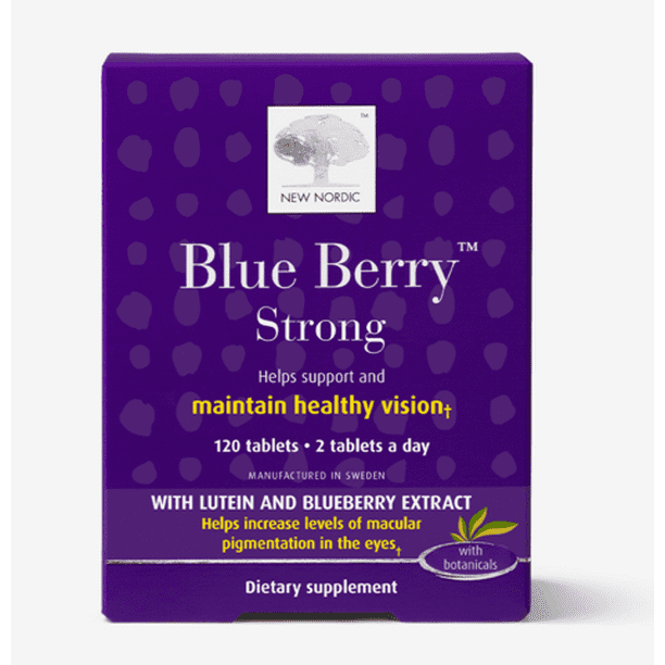New Nordic Blue Berry Strong | Eye & Vision Support Supplement | Lutein ...