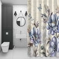Vintage Blue Shower Curtain for Bathroom, Flower Farmhouse Botanical ...