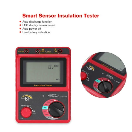 Smart Sensor AR907A+ 100-2500V Megger Insulation Earth Ground ...