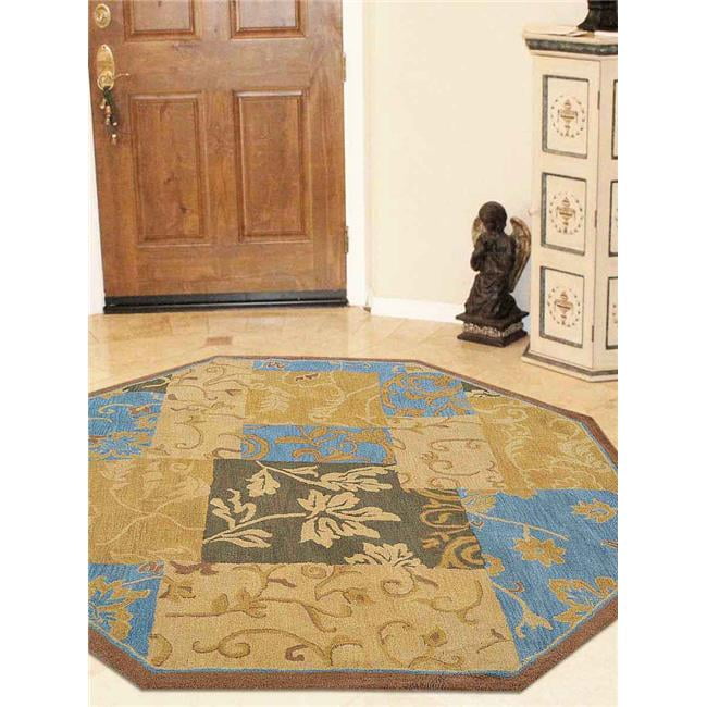 8 x 8 ft. Floral Hand Tufted Woolen Octagon Area Rug, Multicolor ...