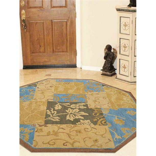 8 x 8 ft. Floral Hand Tufted Woolen Octagon Area Rug, Multicolor ...