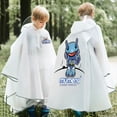 2DXuixsh Girls Jackets Children's Raincoat Hidden Backpack Riding Rainwear Cartoon Print Long ...