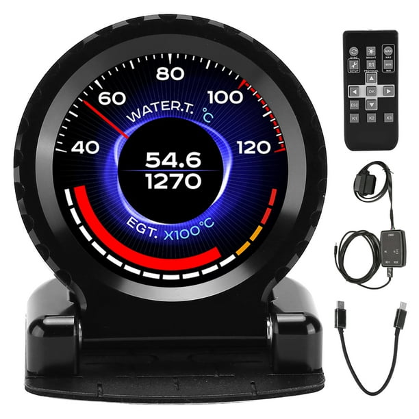 Cammus 2nd Generation Smart OBD2 Gauge LCD Turbo Boost Water Temp RPM ...