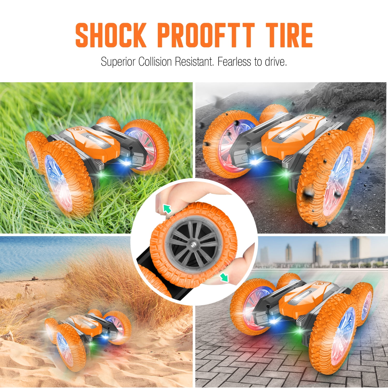 Buy Dodensha RC Stunt Car Double Sided Rotating 360° Flips Gesture ...