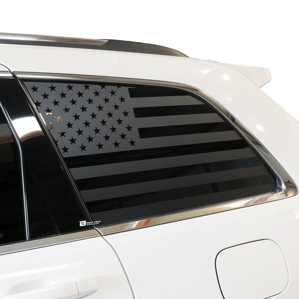 Bogar Tech Designs Precut American Flag Rear Side Quarter Window Decal ...