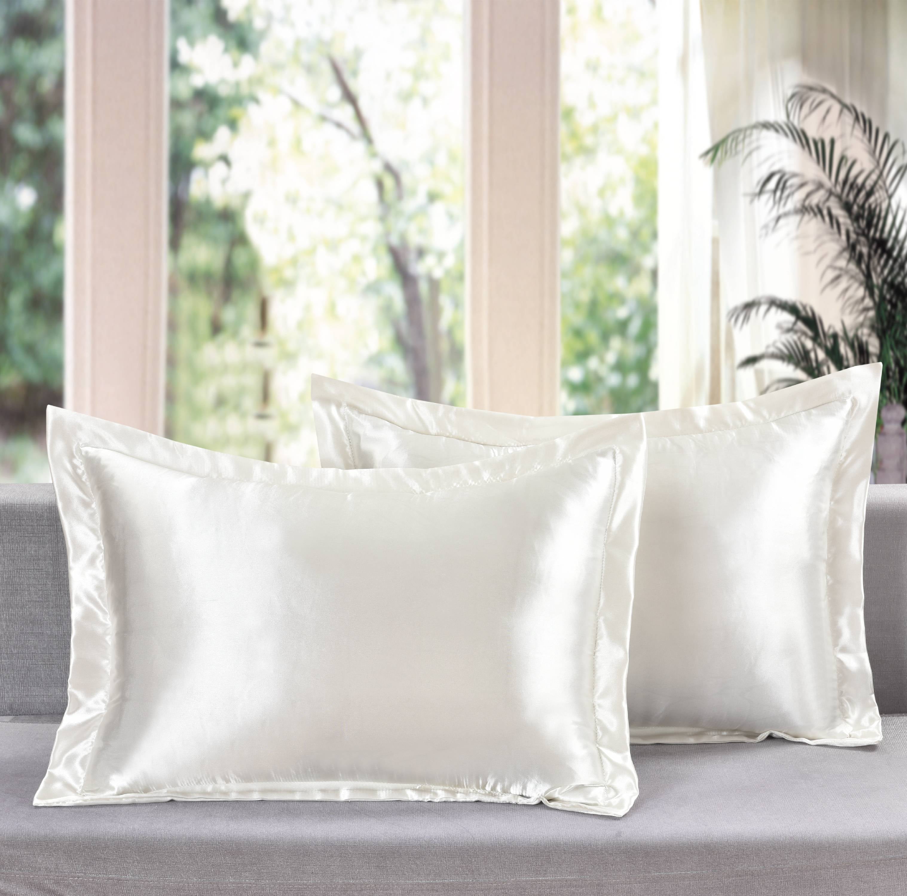 Aiking Home Vibrant Shiny Satin Pillow Cases (Pack of 2), Size 20''x26 ...