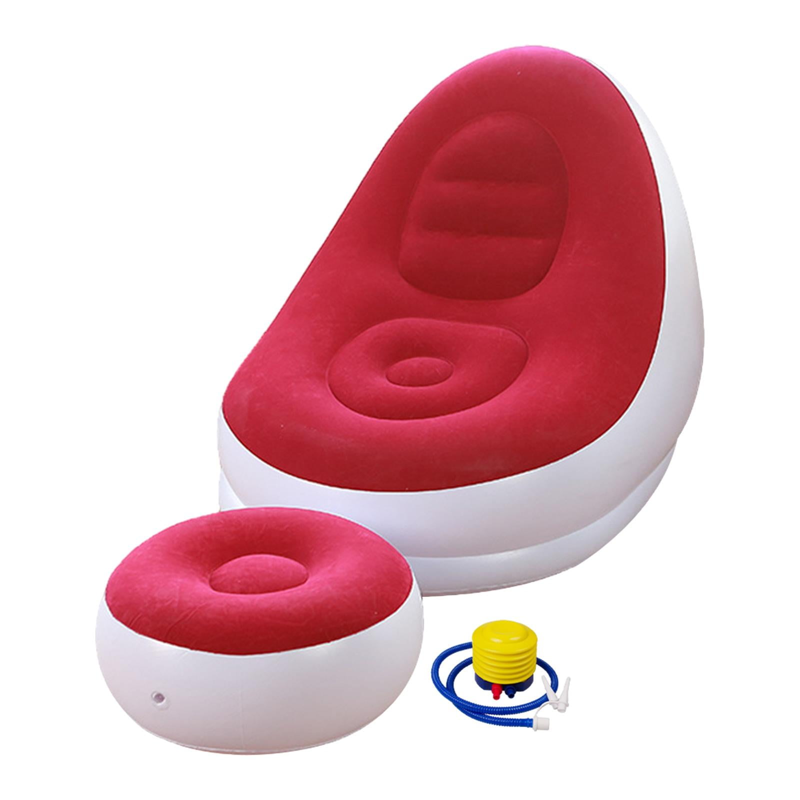 Sillón inflable Gloria sofá perezoso con taburete redondo Rojo | Bodega Aurrera en línea