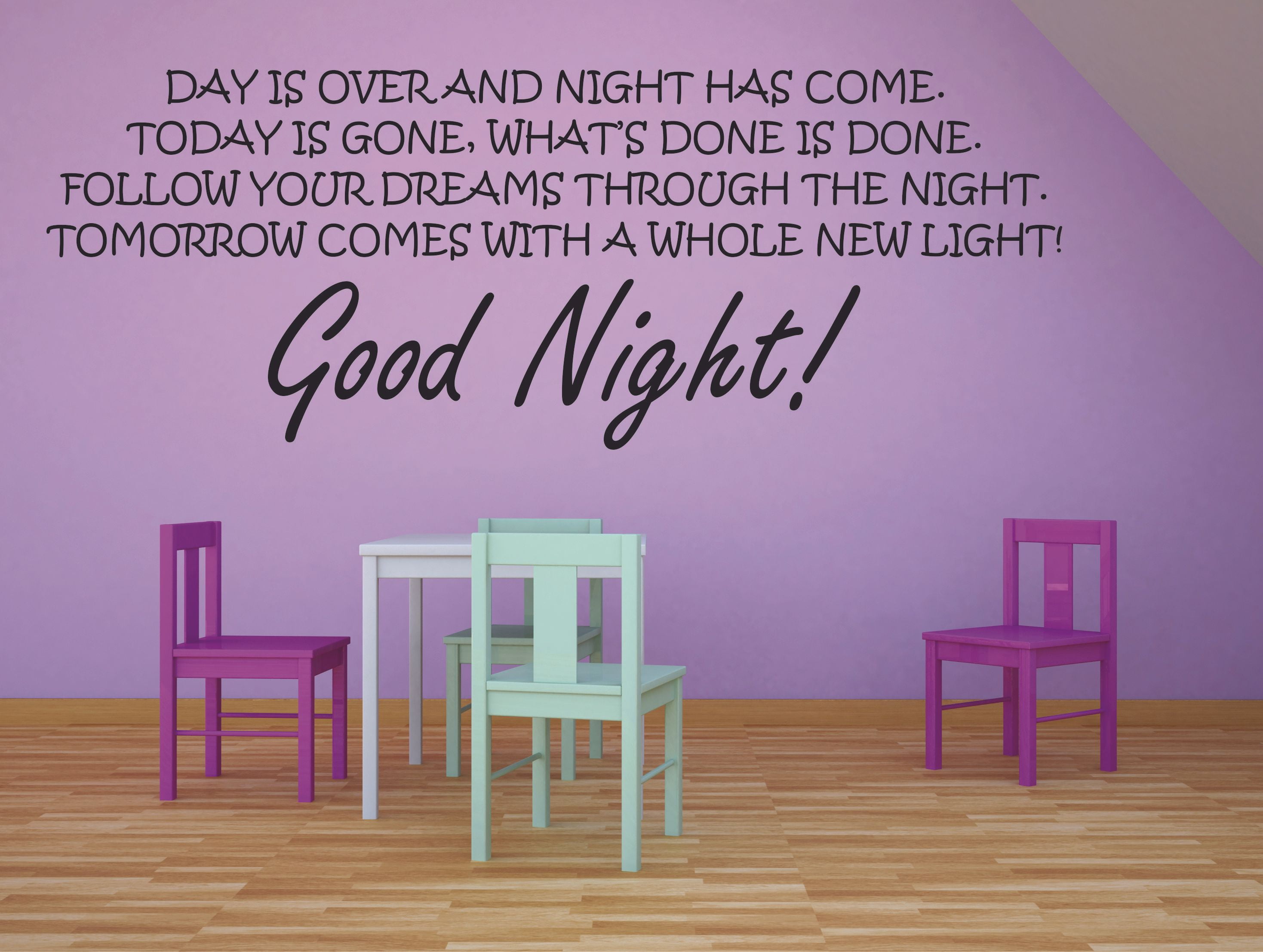 Bedtime Quote Day Is Over Good Night Has Come Quotes Wall Decal Vinyl ...