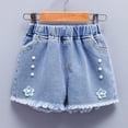 Birthday Party Shorts for Girls, Solid Color Beaded Flower Design with ...