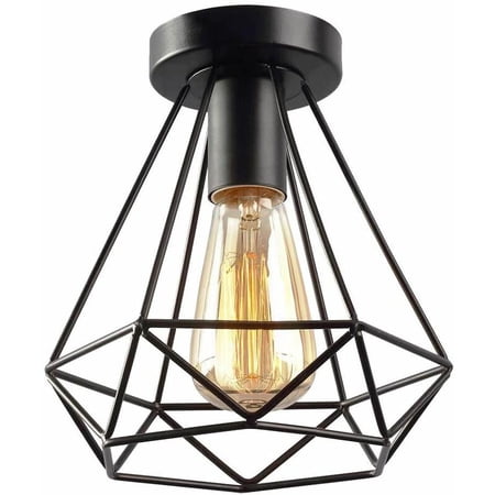 Industrial Diamond Cage Ceiling Light 20cm, Vintage Ceiling Lamp E27 ...