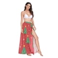 Cartoon Christmas Trees with Stars Women's Swimwear Cover Ups Strappy ...