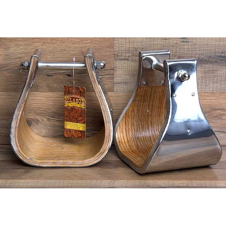 Horse Tack HILASON Horse Western Saddle Stirrup Rawhide Leather ...