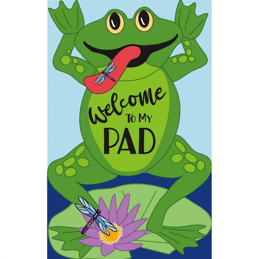 Evergreen Welcome to My Pad Garden Applique Flag 12.5 x 18 Inch Double ...