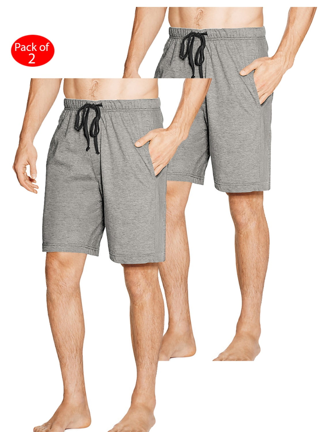 Hanes Hanes Mens Jersey Lounge Drawstring Shorts With Logo Waistband