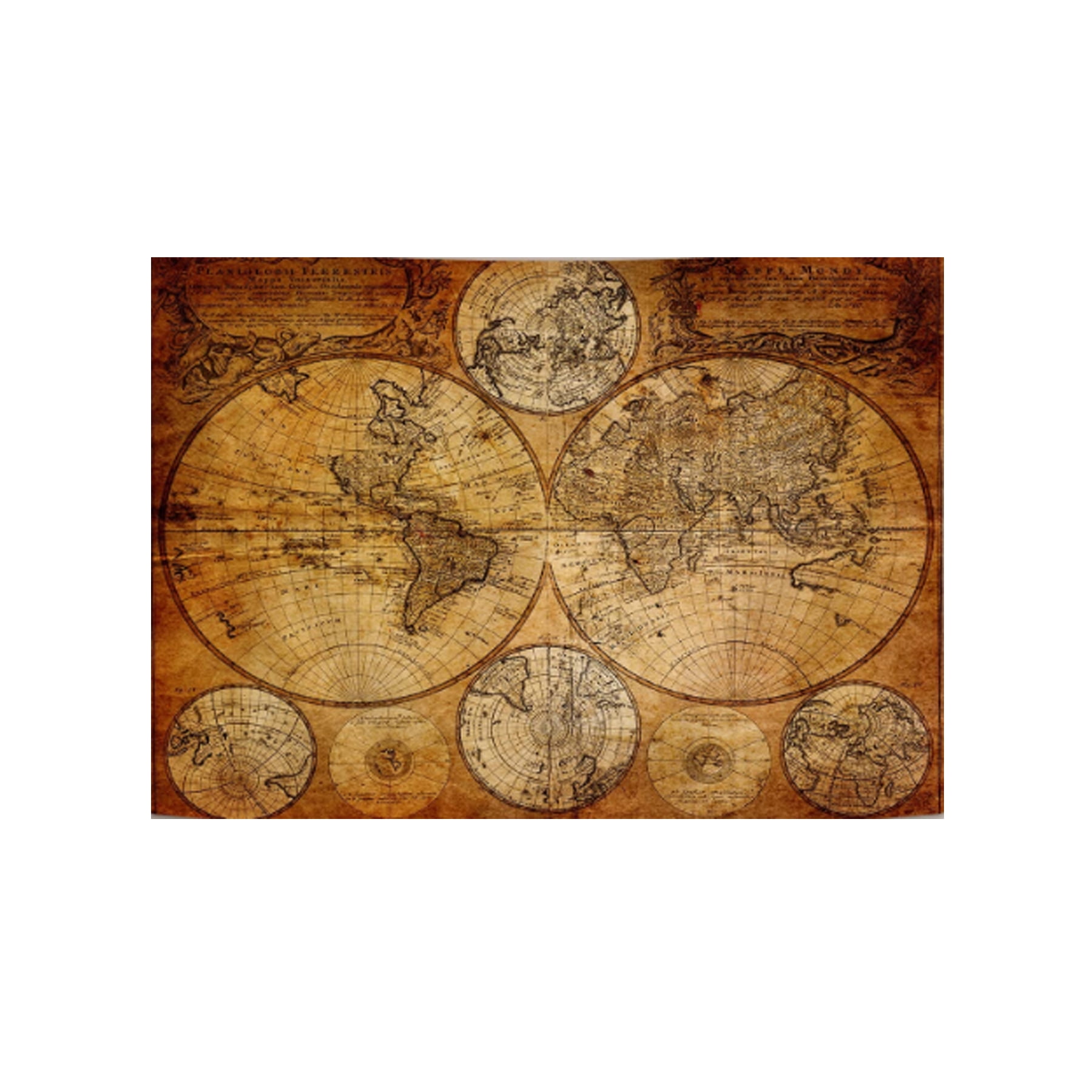 Vintage World Map Tapestry Wall Hanging, Old Map of the World Wall Art ...