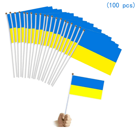 Dinohhi Ukrainian Flag Small | 100 Pcs Mini Ukrainian Flag Table Top 6 ...