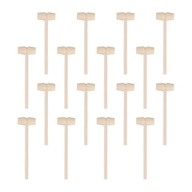 16pcs Mini Wood Hammers Chocolate Hammer Breakable Heart Hammer Wooden ...