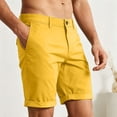 Ceisia Men Roll Cuff Chino Shorts Button Zip Closure Side Pocket Casual ...