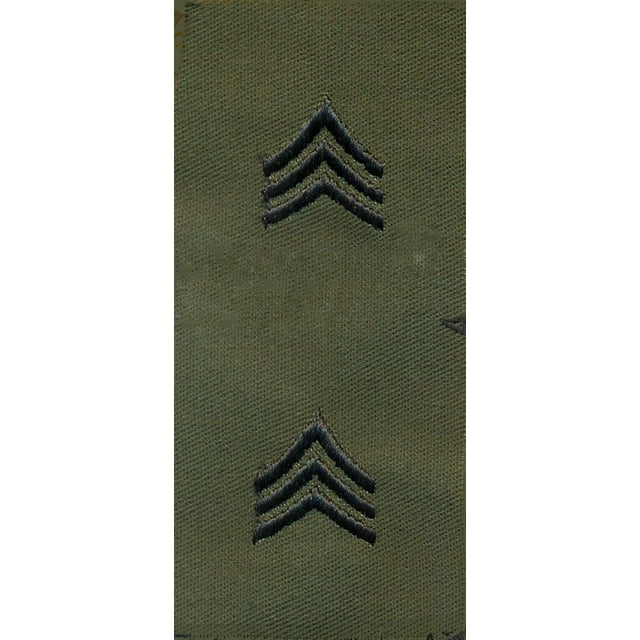 US Army Sergeant E-5 Rank OD Green Sew-On Patches - Pair - Walmart.com