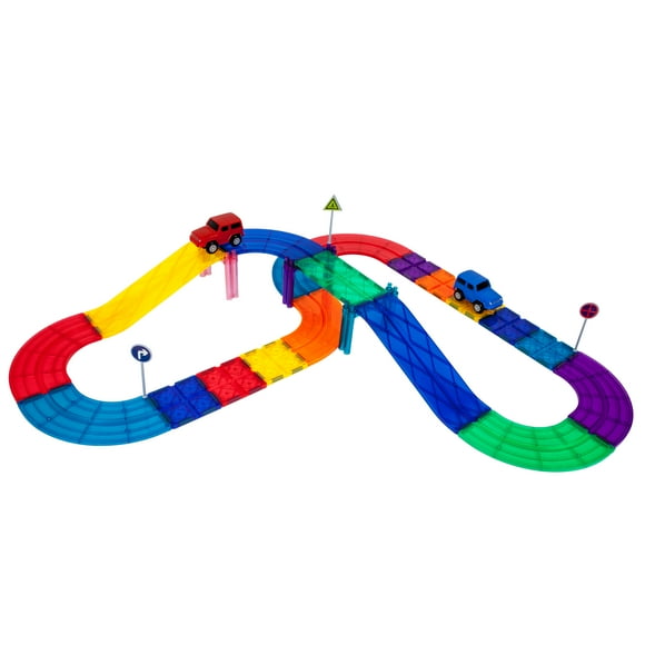 Magnetic Tile Car Race Track