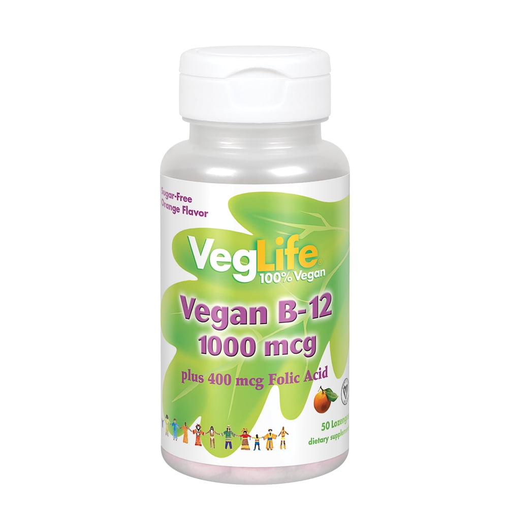 VegLife Vegan B12 + Folic Acid 1000mcg | Energy Metabolism, Heart ...
