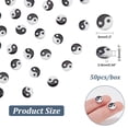 1 Box 50Pcs Natural Freshwater Shell Printed Beads Yin Yang Pattern ...