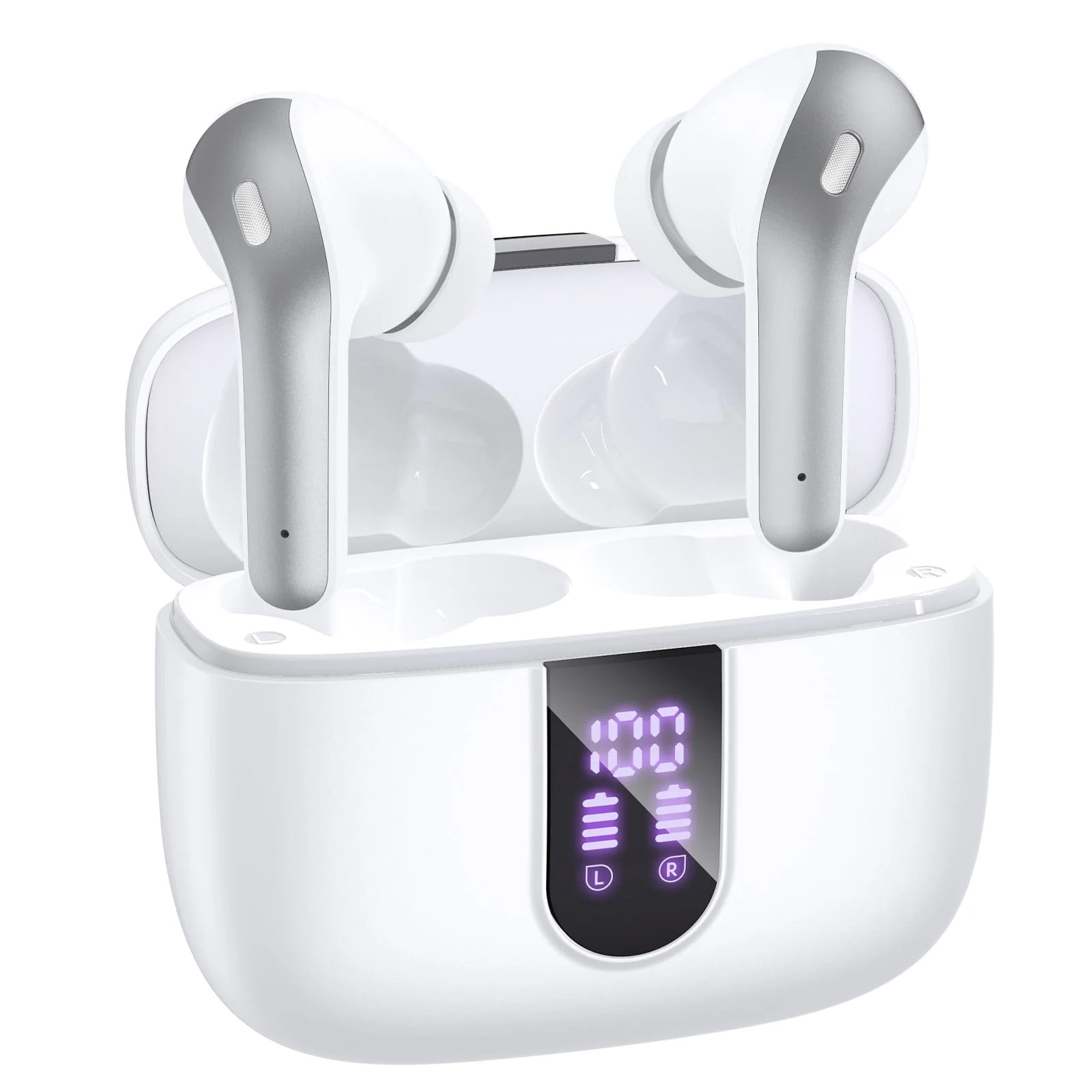 VEATOOL Bluetooth Headphones 65H Playback LED Power Display Earphones ...