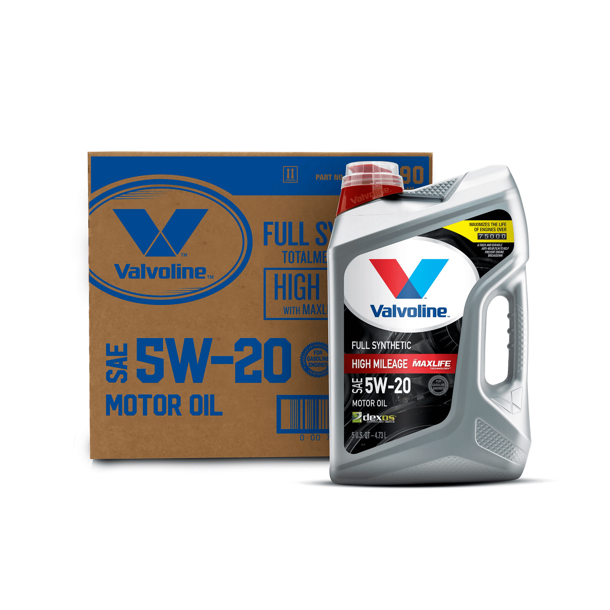 Valvoline Full Synthetic High Mileage with MaxLife Technology SAE 5W-20 ...
