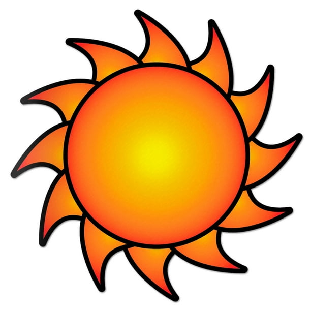 Sun Decal Hot Orange Sticker Vinyl Rear Window Car Truck Laptop Sun ...