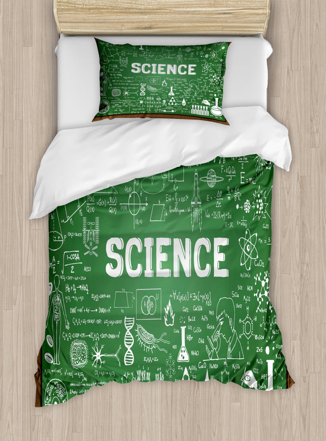 Biology Duvet Cover Set Twin Size, Hand-drawn Science Word on Board ...