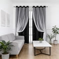 Aoznliie Blackout Curtains, Star Lace Sheer Curtains for Bedroom, 40x51 ...
