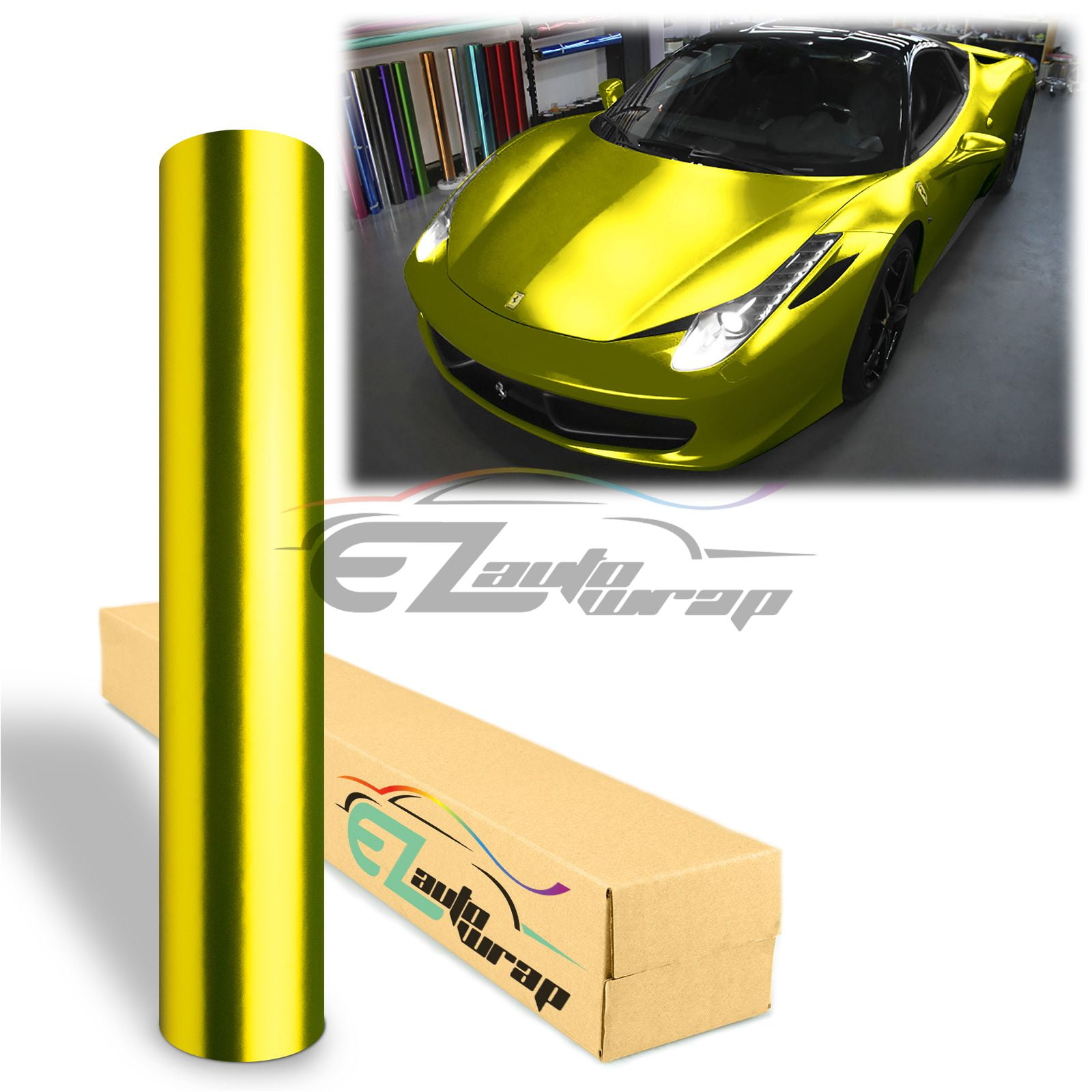 EZAUTOWRAP Anodized Chrome Yellow Car Vinyl Wrap Sticker Decal Matte ...