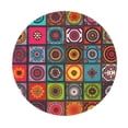 Bohemian Patchwork Vibrant Mandala Design Round Tablecloth Waterproof ...