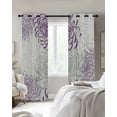 Floral Pattern Blackout Curtains for Bedroom Living Room, Outline White ...