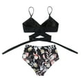 Women Cross Wrap Halter Bikini Set High Waisted Bathing Suits Push Up