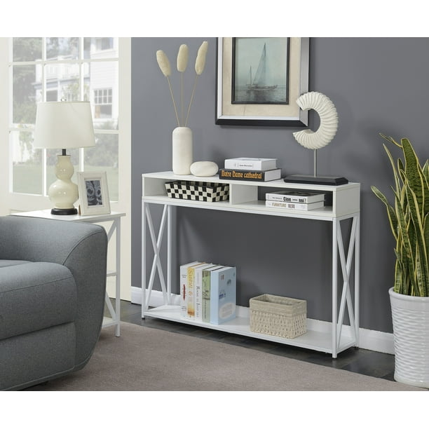 Convenience Concepts Tucson Deluxe 2 Tier Console Table, White ...