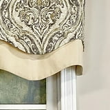 RLF Home Diamond Damask Glory Valance Pebble. 3" Rod Pocket, Layered ...