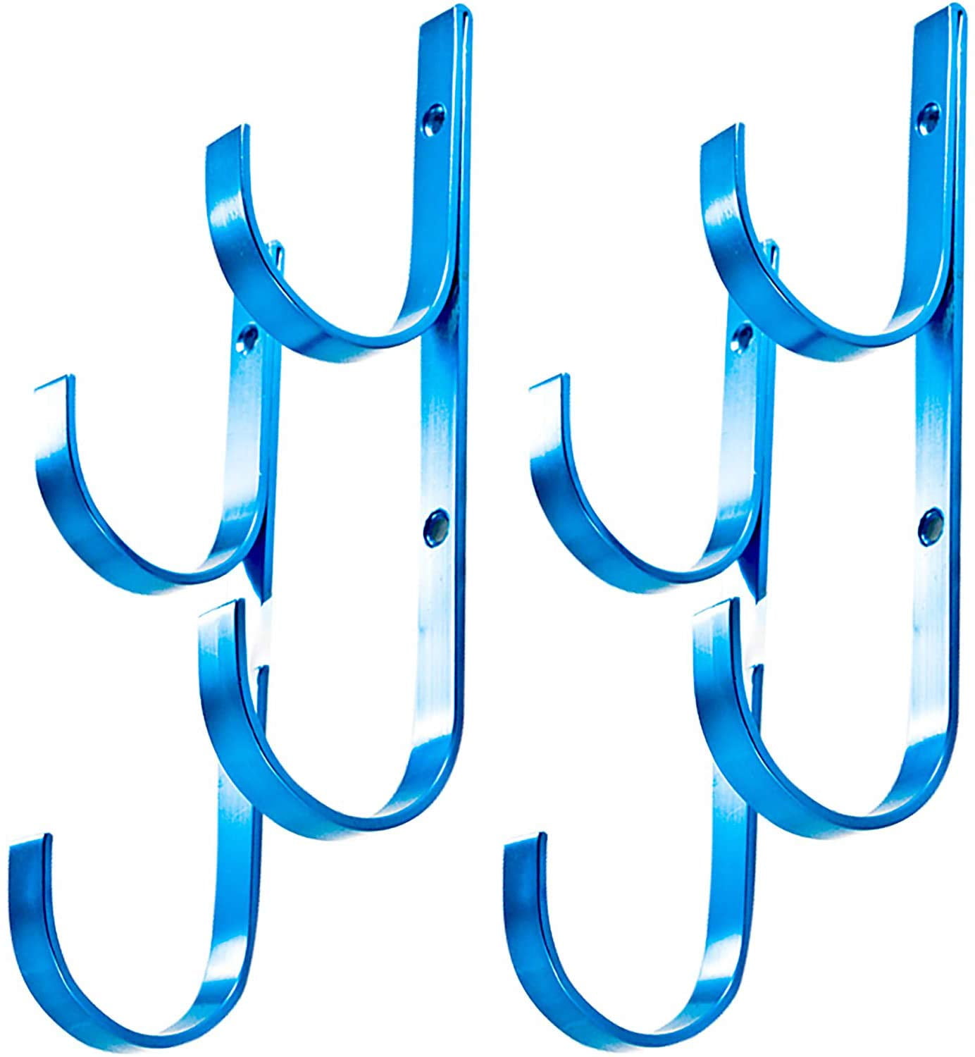 WWD POOL Swimming Pool Aluminum Pole Hanger Set, Blue, 2-Pack (4 Hooks ...