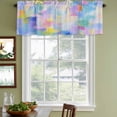 2 Pack Blue Purple Oil Painting Valance for Window Abstarct Gradient ...