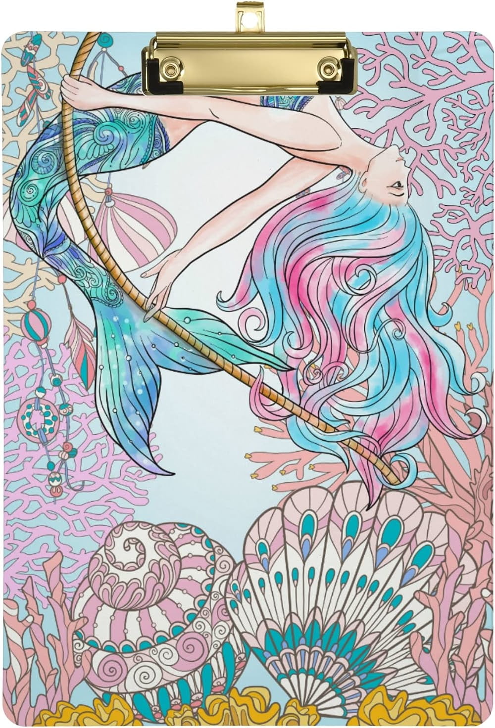 FMSHPON MermaidGold Fish Clipboard Hardboard Wood Nursing Clip Board ...