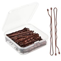 100 Pcs U Shaped Hair Pins for Women, 2.2 Inch Brown Non-slip Bobby ...