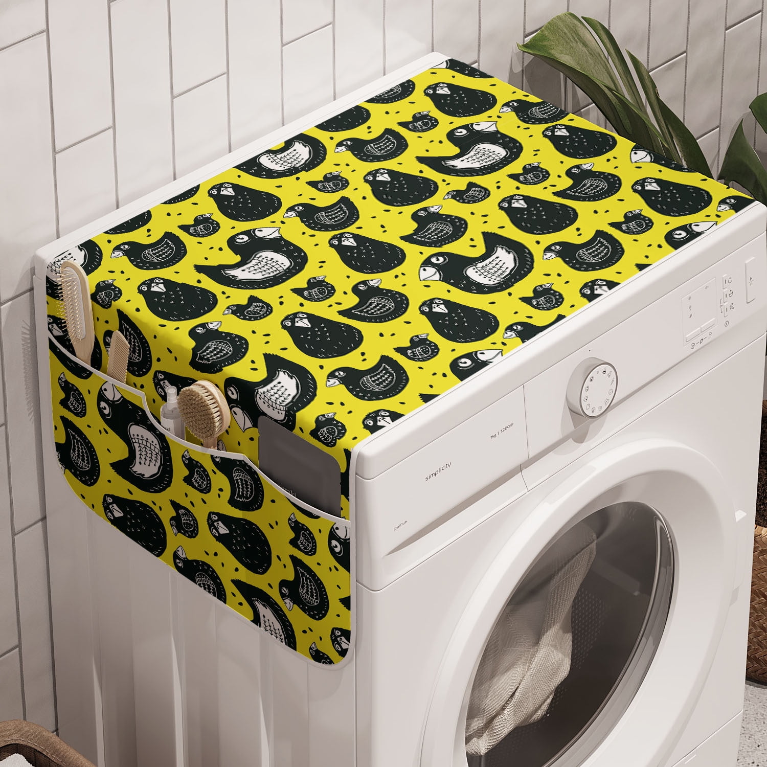 Animals Washing Machine Organizer, Print of Dotted Birds Motifs Hand ...