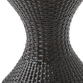 Rattan Hourglass Side Table for Patio, Outdoor 16-inch Wicker End Table ...