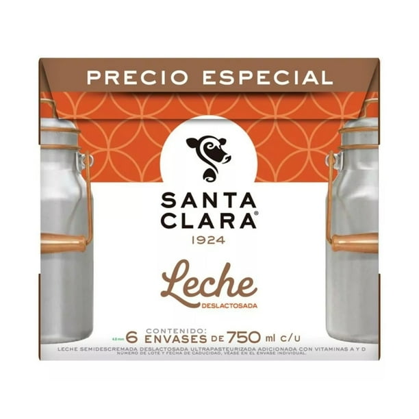 Leche Santa Clara Deslactosada 1 Pack De 12 Leches De 750 Ml. | Walmart ...